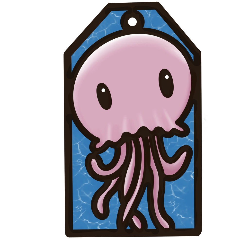 OL4555 - MDF Doodle Tag Hanging - Jellyfish – Olifantjie