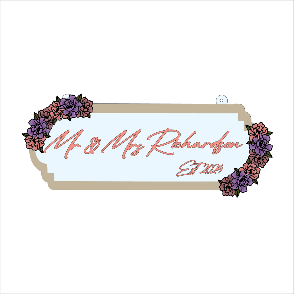 OL5577 - MDF Double Height Floral Flower Themed Personalised Street Si ...