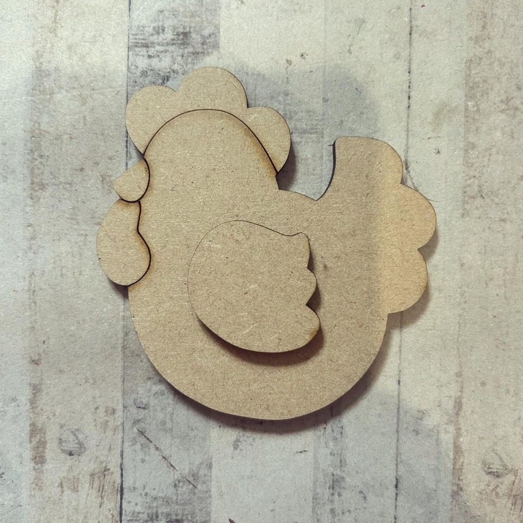 NO006 - MDF Magnet Size Simple Chicken – Olifantjie