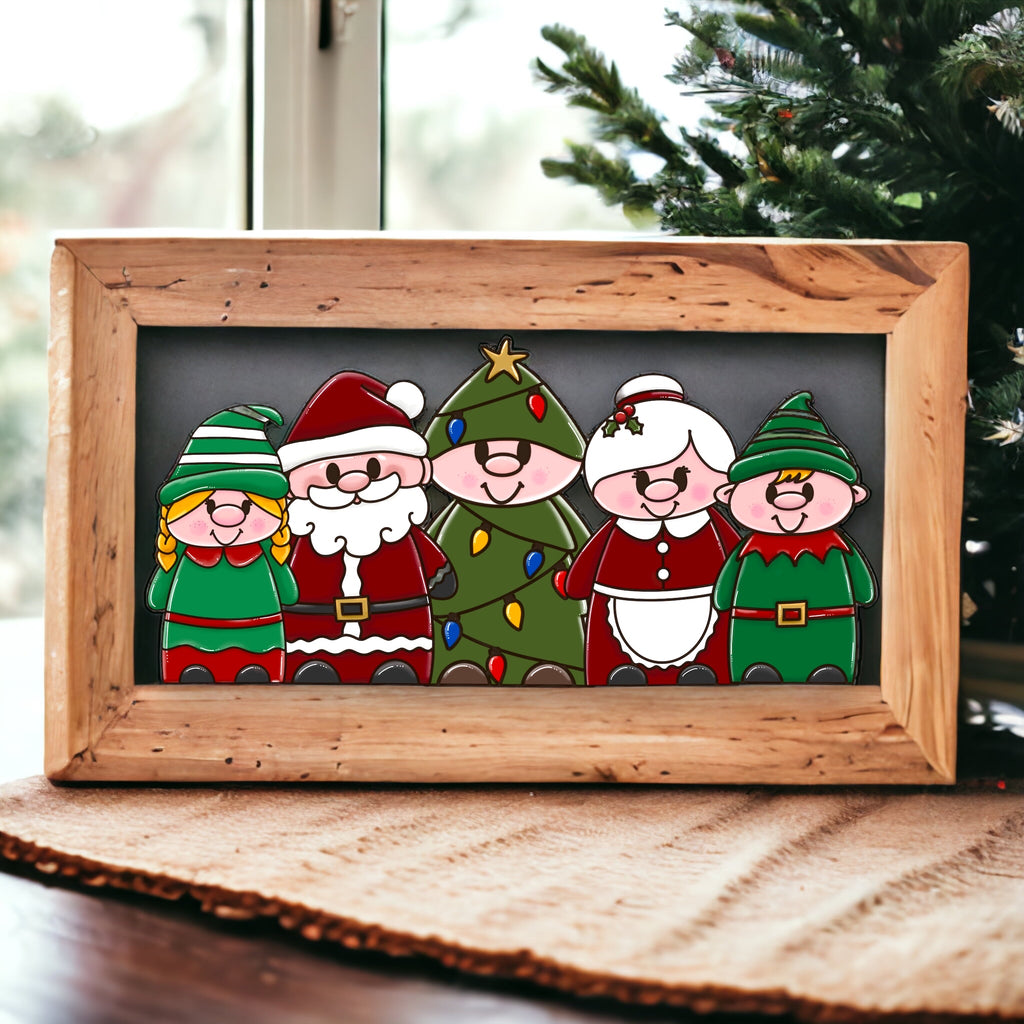 OL3647 - MDF Doodle Stacked Christmas Naive Santa Characters Horizonta ...