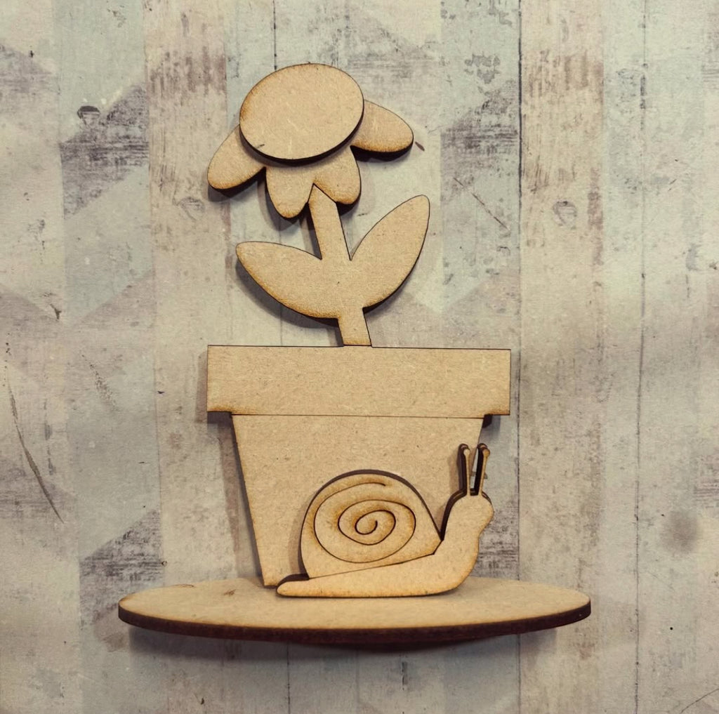 NO555 - MDF Freestanding Flower Pot Scene – Olifantjie