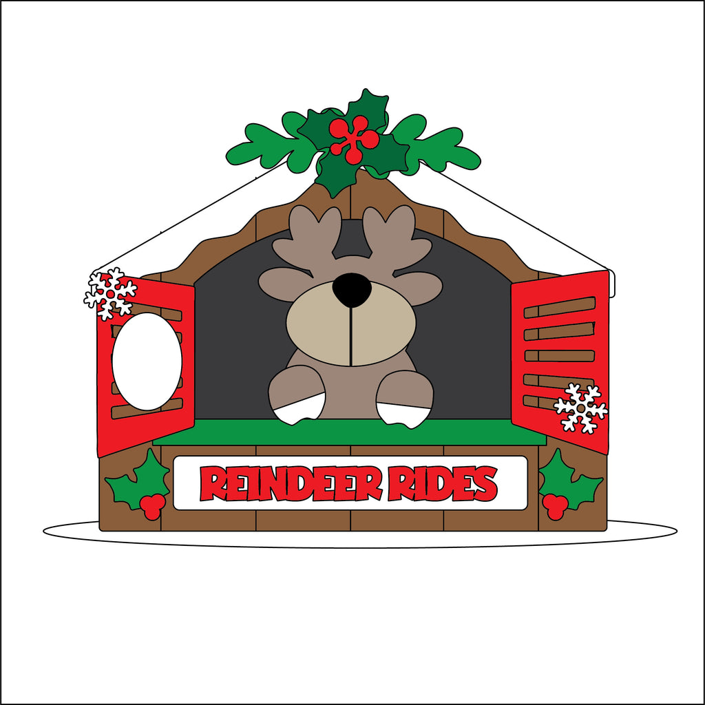 OL5230 - MDF Freestanding Christmas Market Stall - Reindeer Rides ...