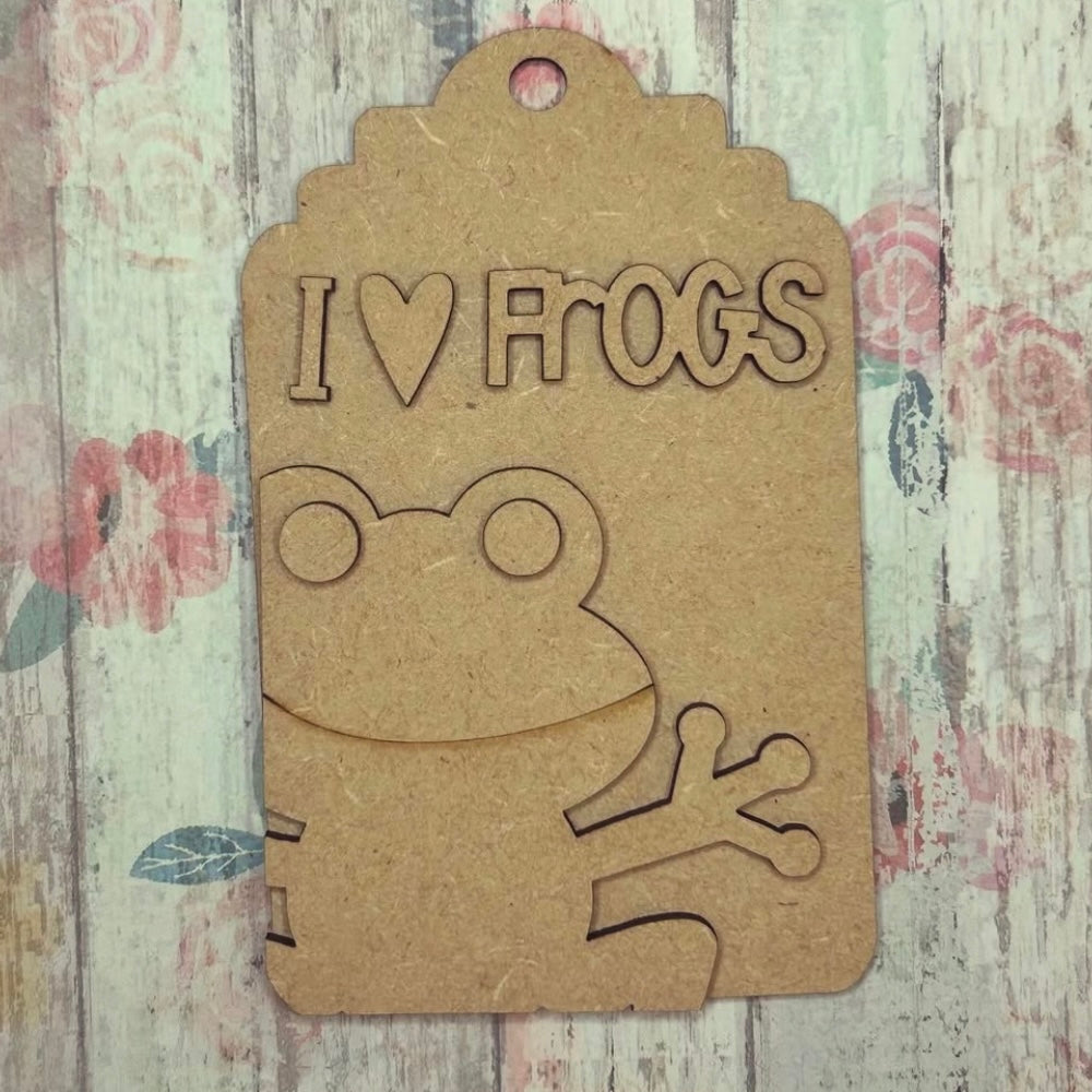 NO517 - MDF 2 Sizes I heart Frogs Tag Hanging – Olifantjie