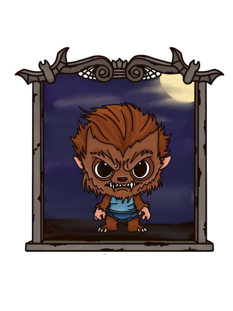 OL3256 - MDF - Werewolf - Creepy Halloween Frame Optional Hanging Dood ...