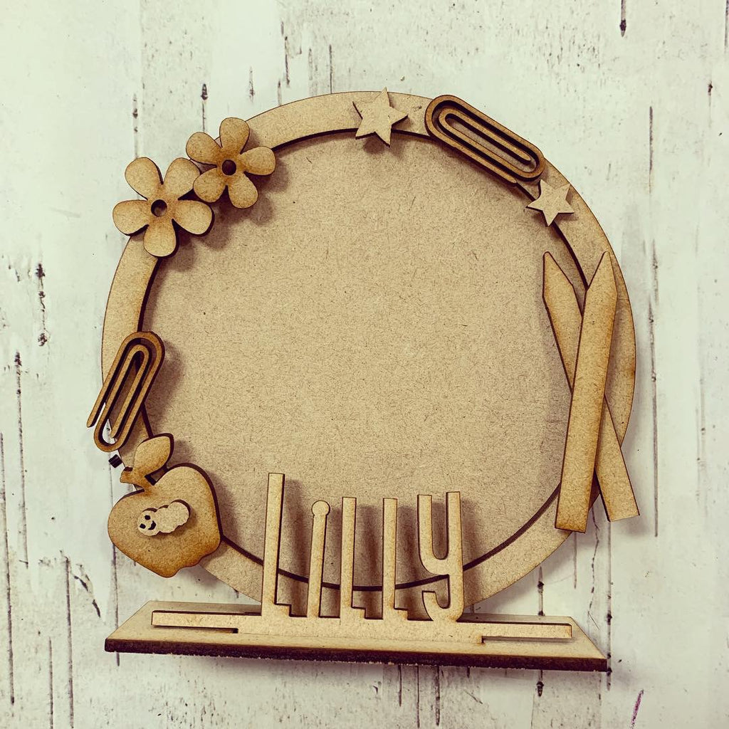 CF019 - MDF School Themed Personalised Freestanding Circular Photo Fra ...