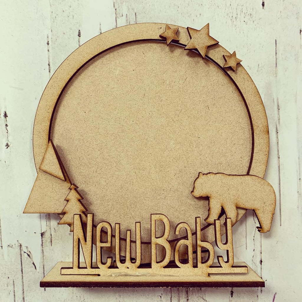 CF029 - MDF Bear Themed Personalised Freestanding Circular Photo Frame ...