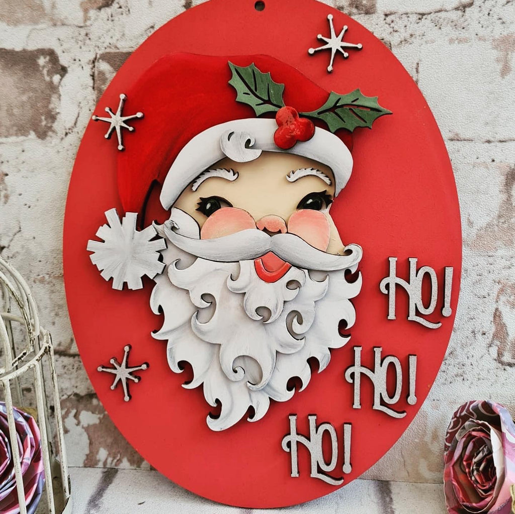 CH437 - MDF Retro Santa Large Plaque – Olifantjie