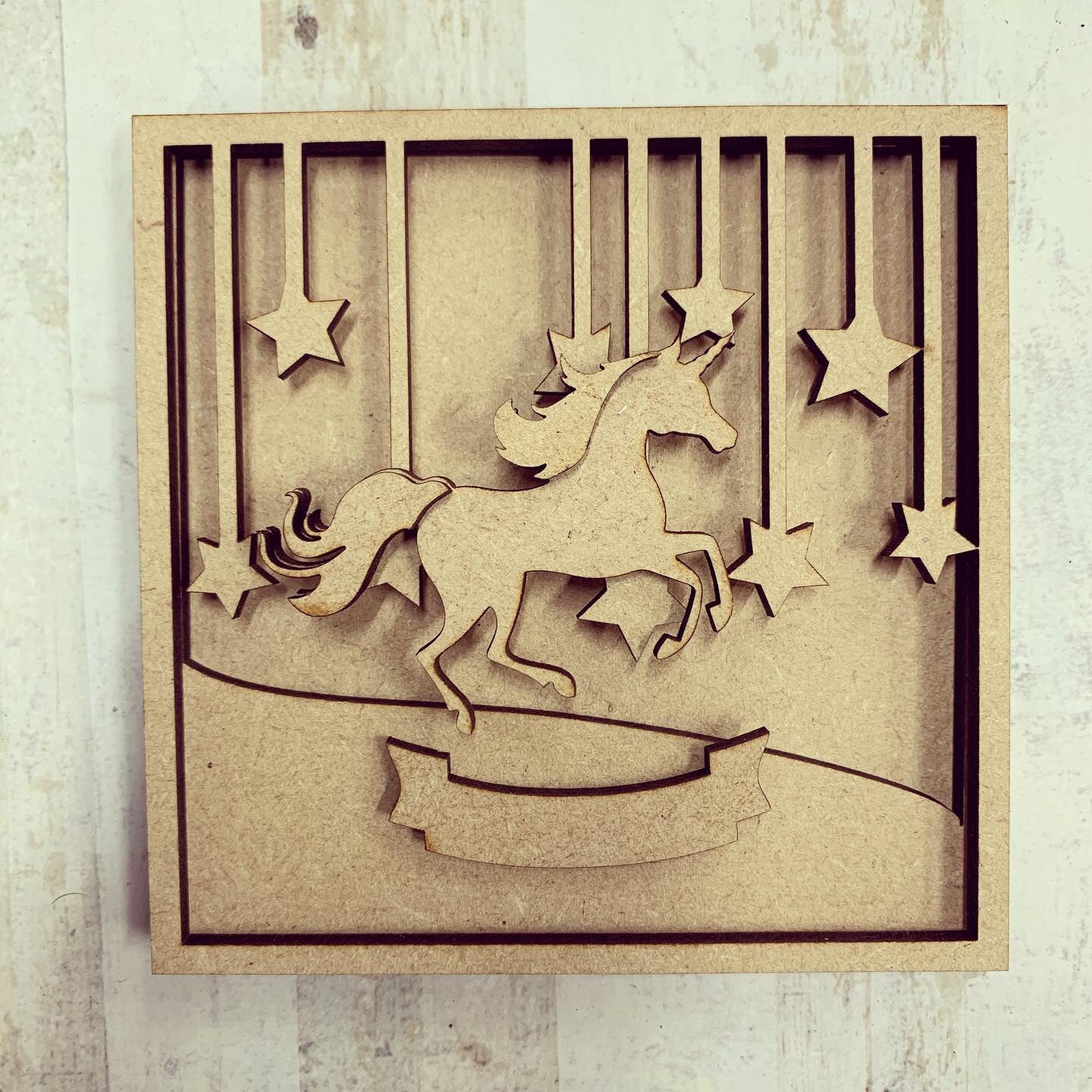 LH010 - MDF Unicorn Frame Square 3D Plaque - Two Sizes – Olifantjie