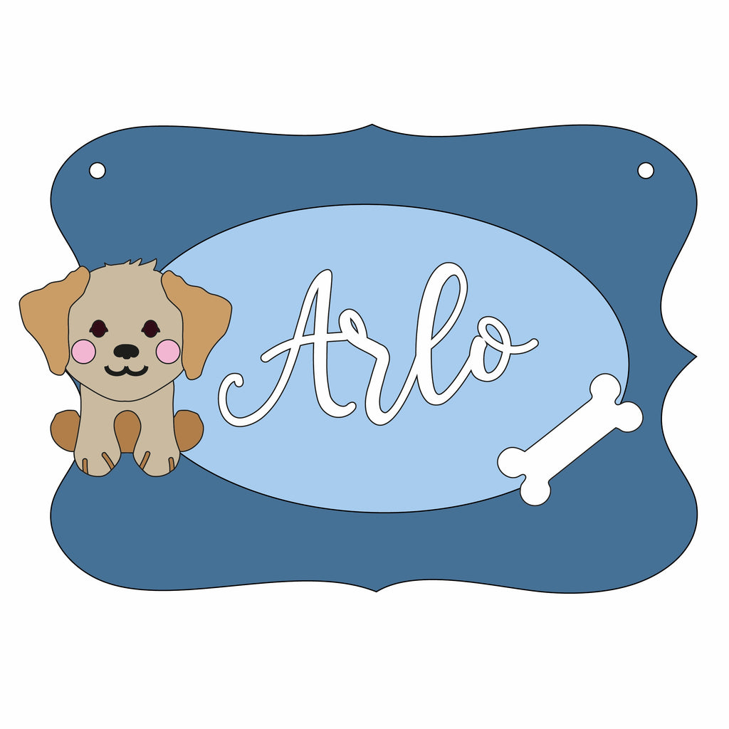 OP062 - MDF Dog Themed Personalised Plaque – Olifantjie
