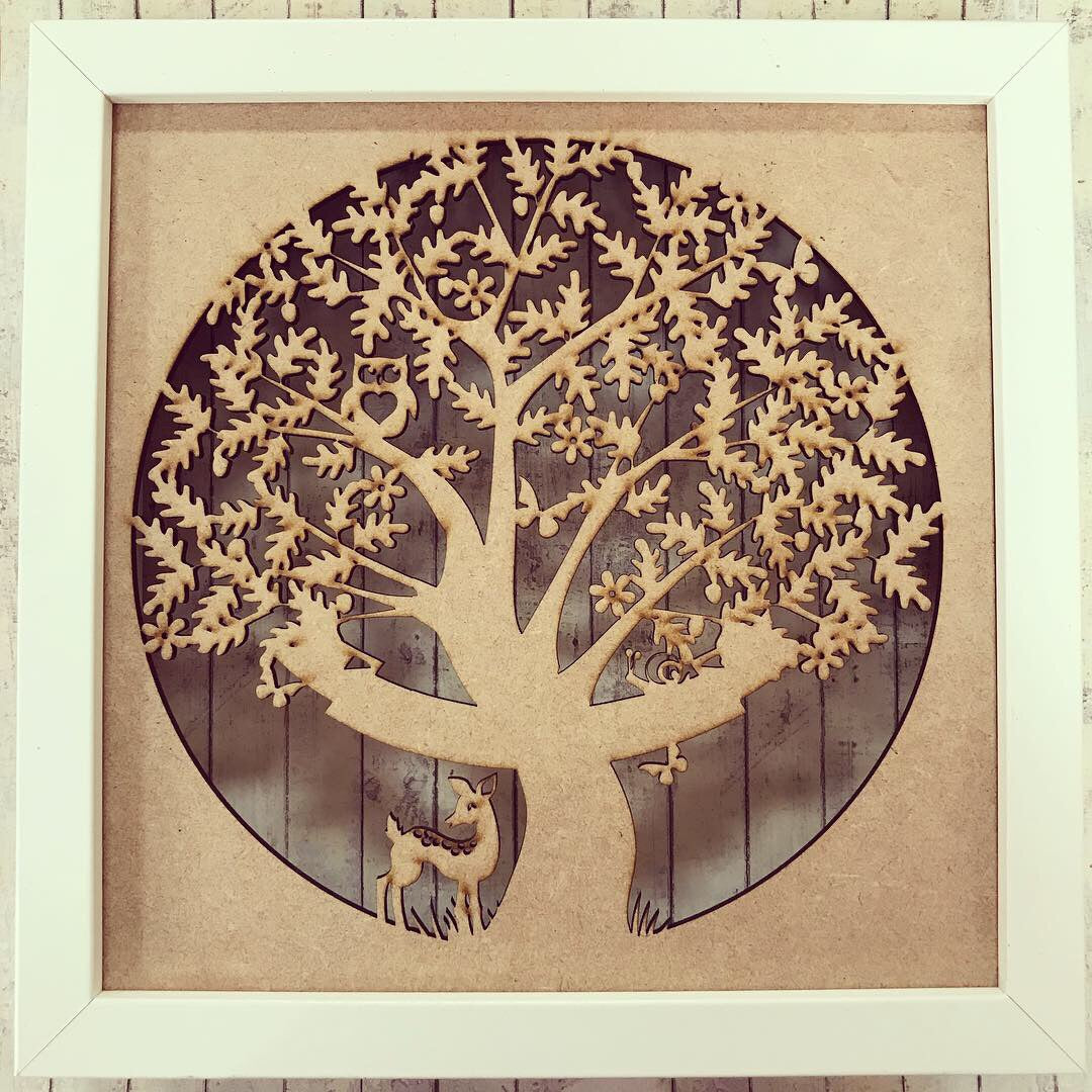 IF002 - MDF Full Circle Tree Frame - Front Insert (fits Ikea Ribba ...