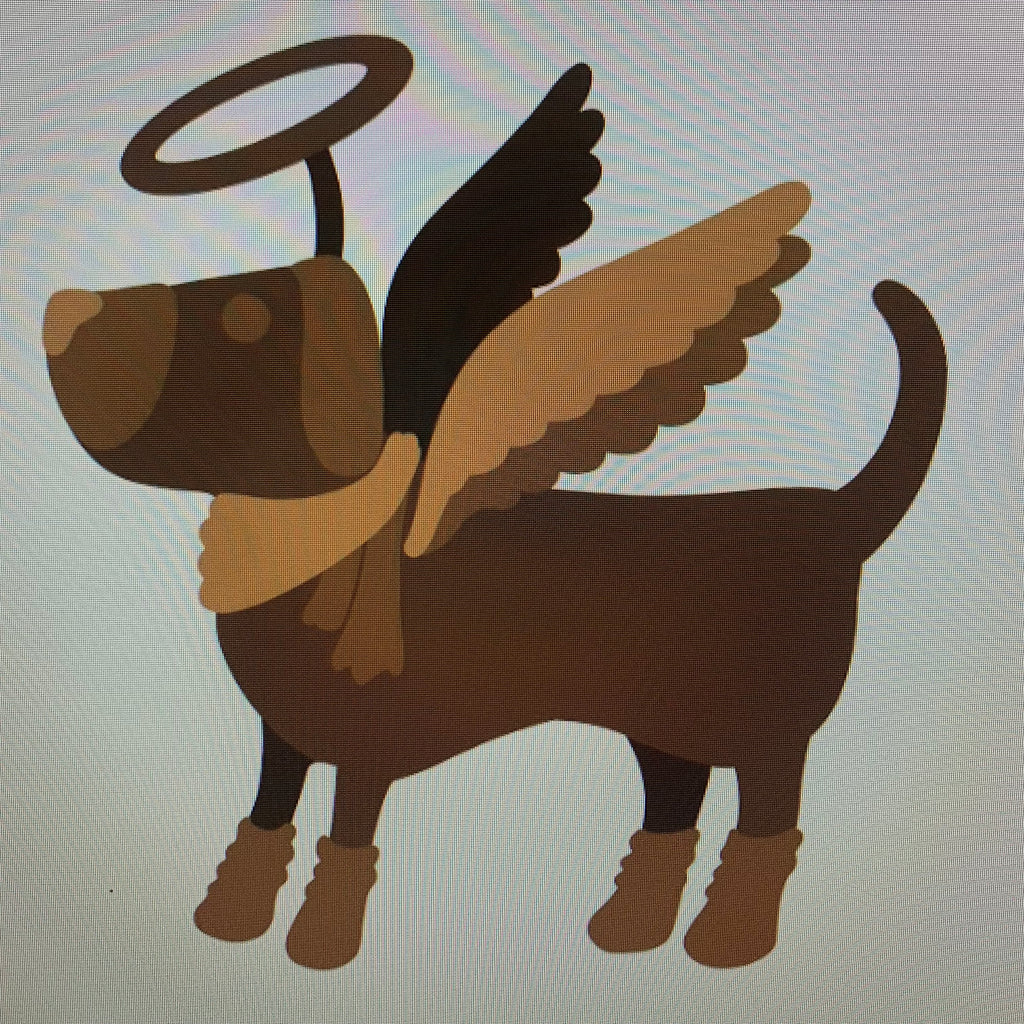 SJ489 - MDF Sarah Jane Angel Dog Bauble – Olifantjie