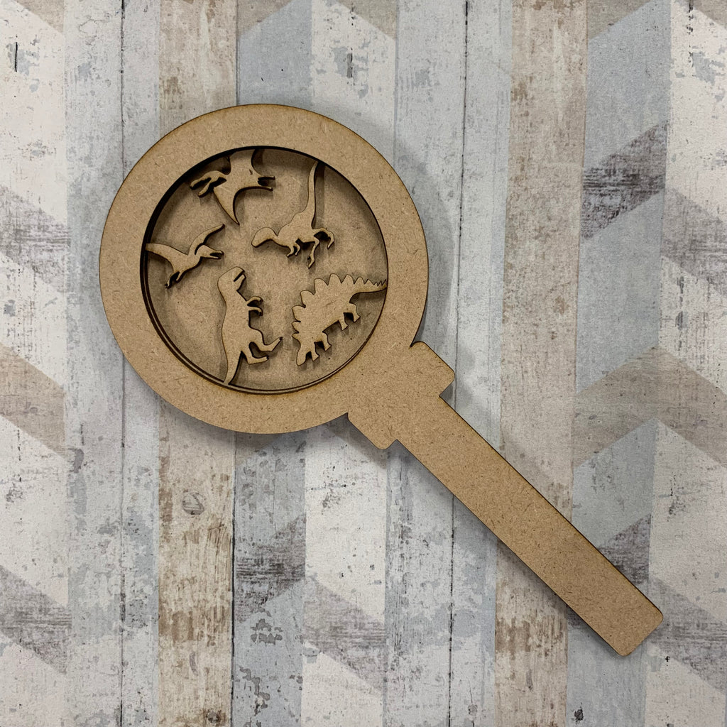 OL939 - MDF Layered Magnifying Glass - Dinosaur – Olifantjie