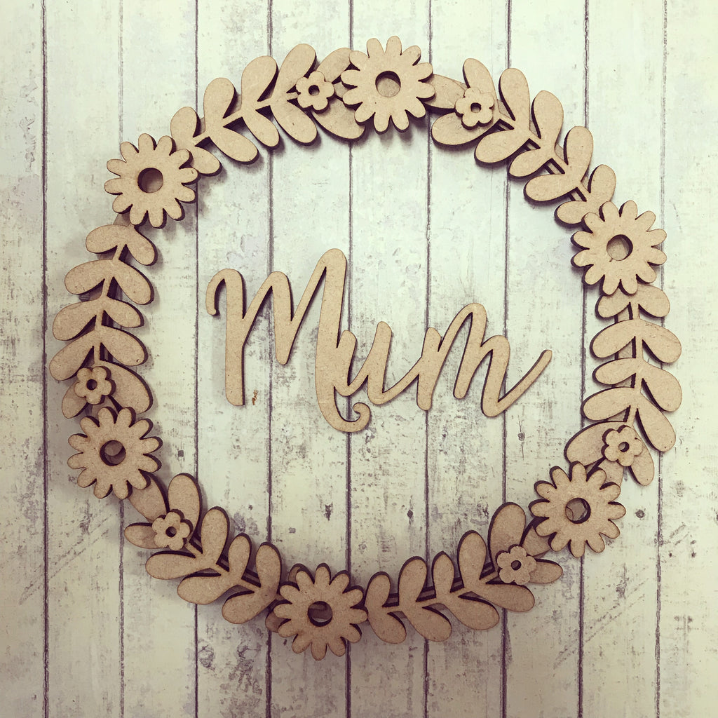 W030 - MDF Daisy - Floral Wreath with Wording – Olifantjie