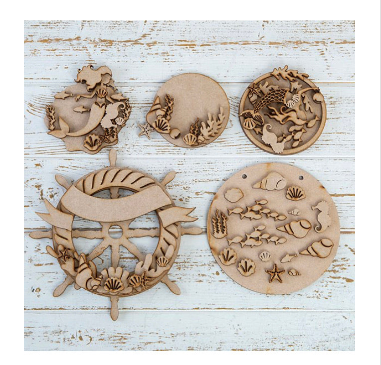 OL365 - MDF Nautical Mermaid and Anchor Set – Olifantjie