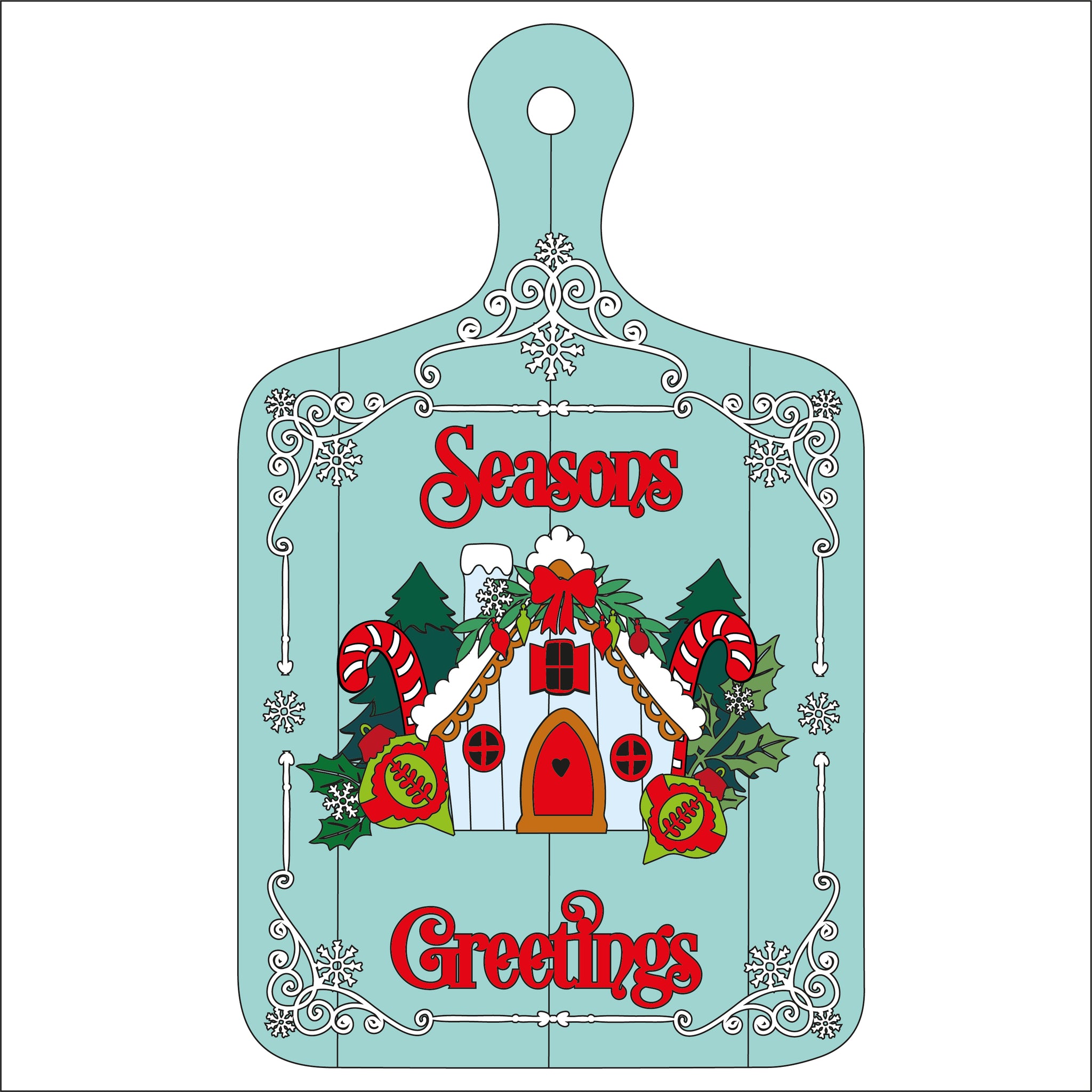 OL2557 - MDF Farmhouse Christmas - Chopping Board - Gingerbread House ...