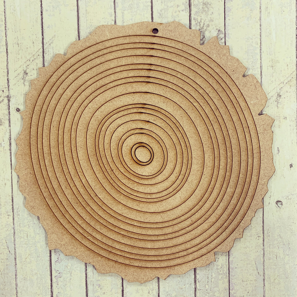 PL009 - MDF Wood Slice Effect Circle Hanging Blank – Olifantjie