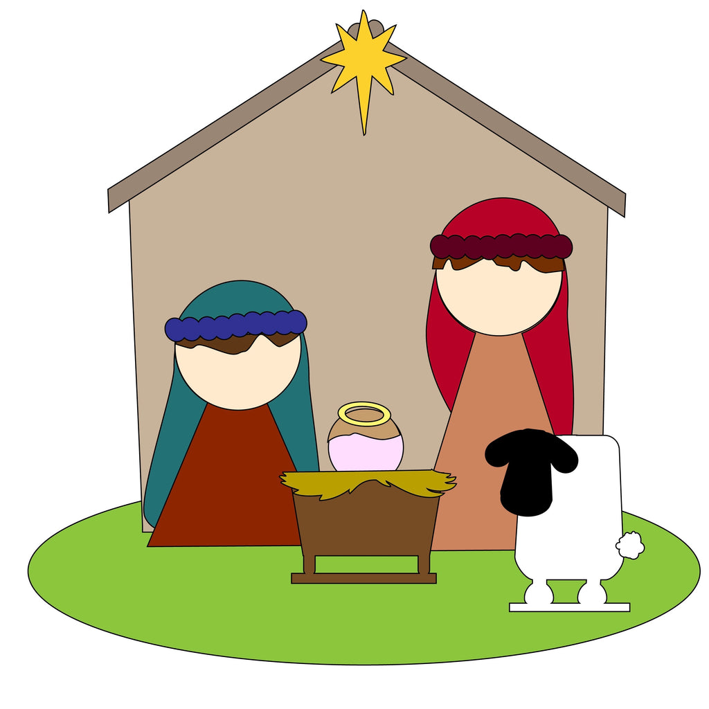 CH386 - MDF 3D freestanding Nativity Christmas scene kit – Olifantjie