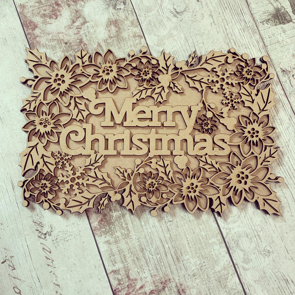 CH208 - MDF Layered Christmas Word Art Plaque - Merry Christmas ...