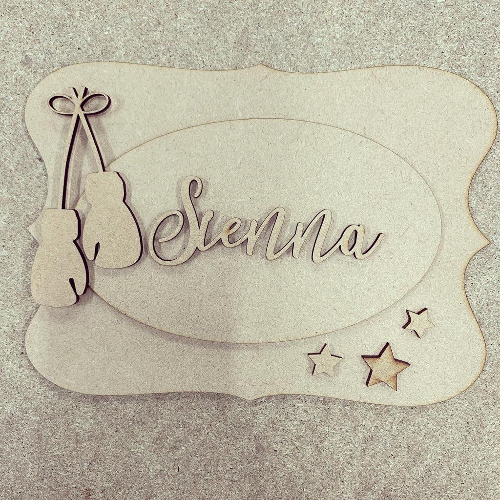OP056 - MDF Boxing Gloves Themed Personalised Plaque – Olifantjie