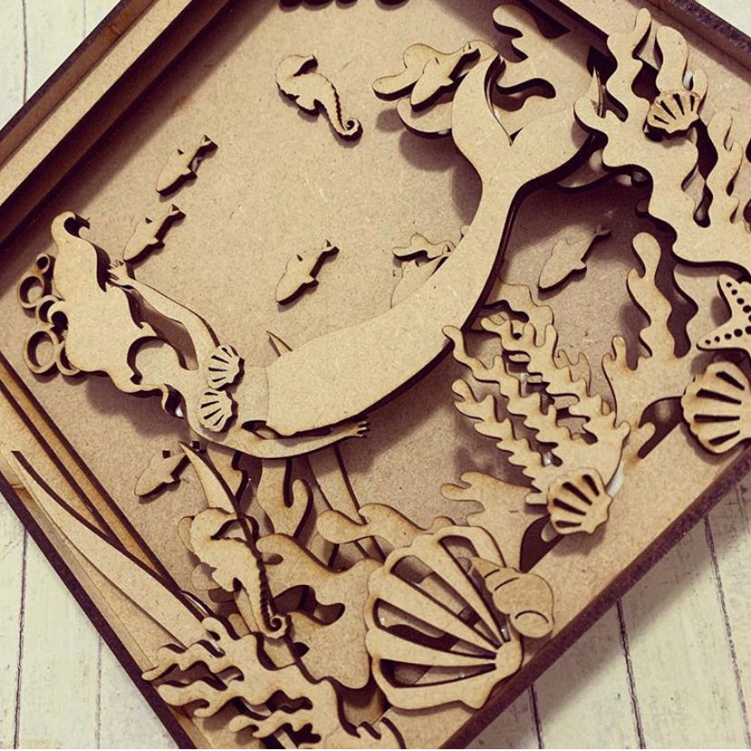 HC054 - MDF Mermaid Shadow Box Kit – Olifantjie