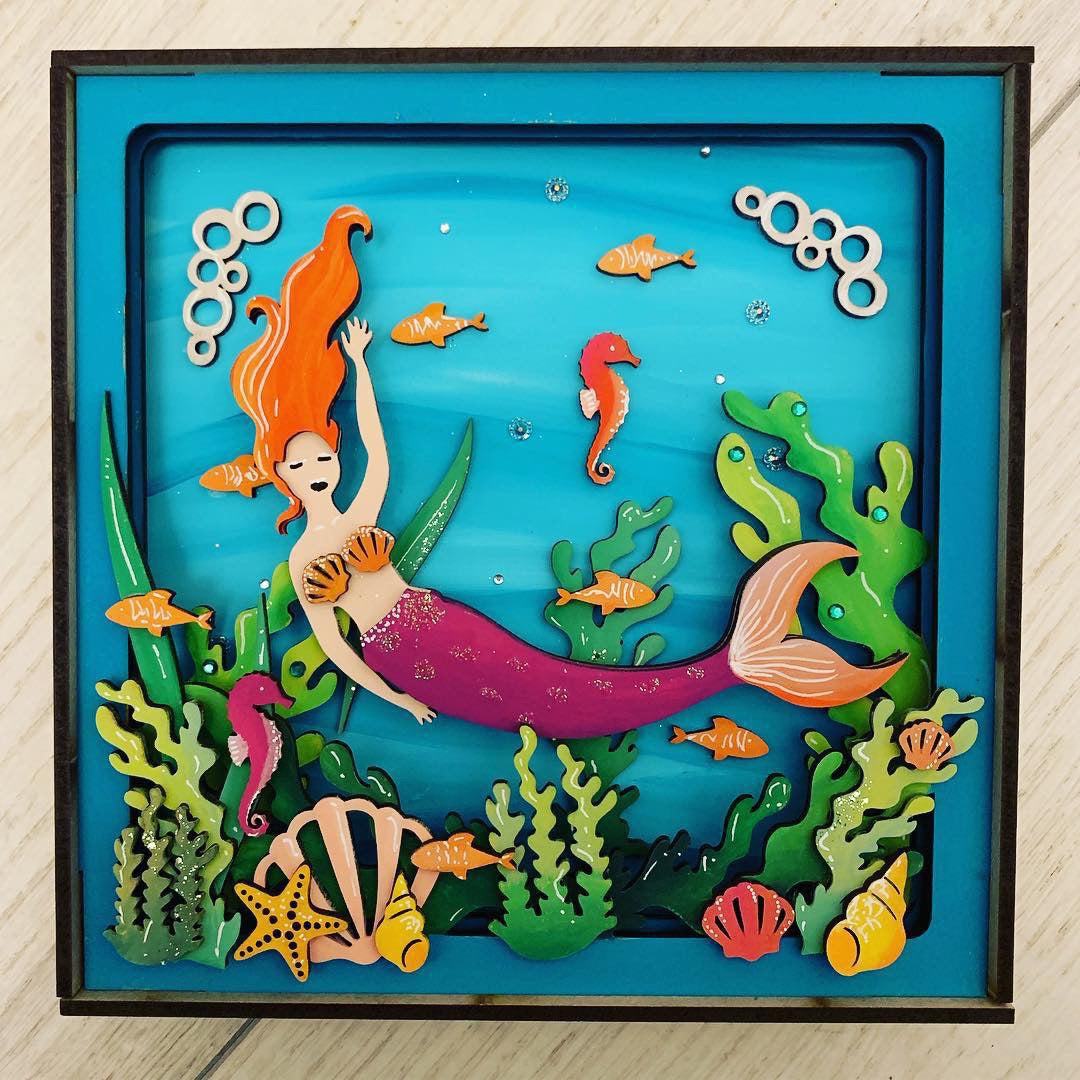 HC054 - MDF Mermaid Shadow Box Kit – Olifantjie
