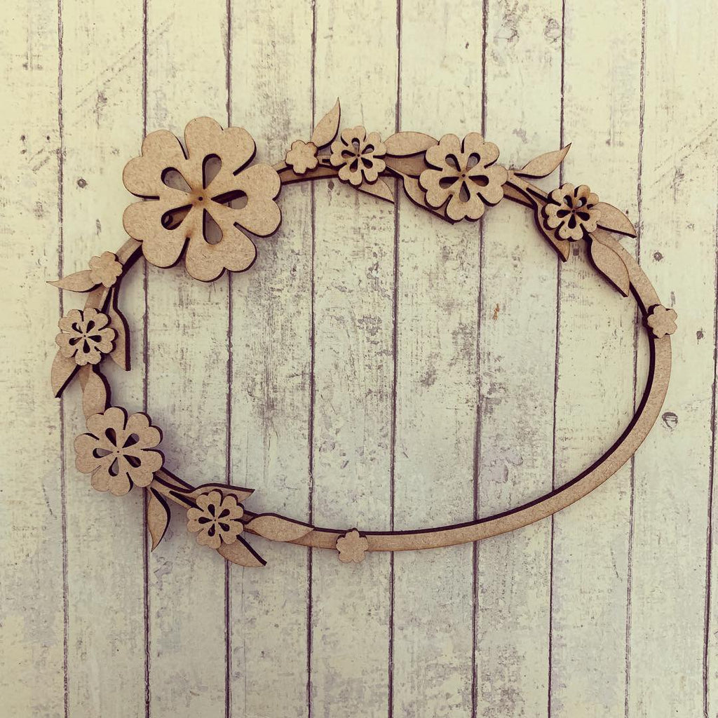 W039 - MDF Simple Flower - Floral Wreath – Olifantjie